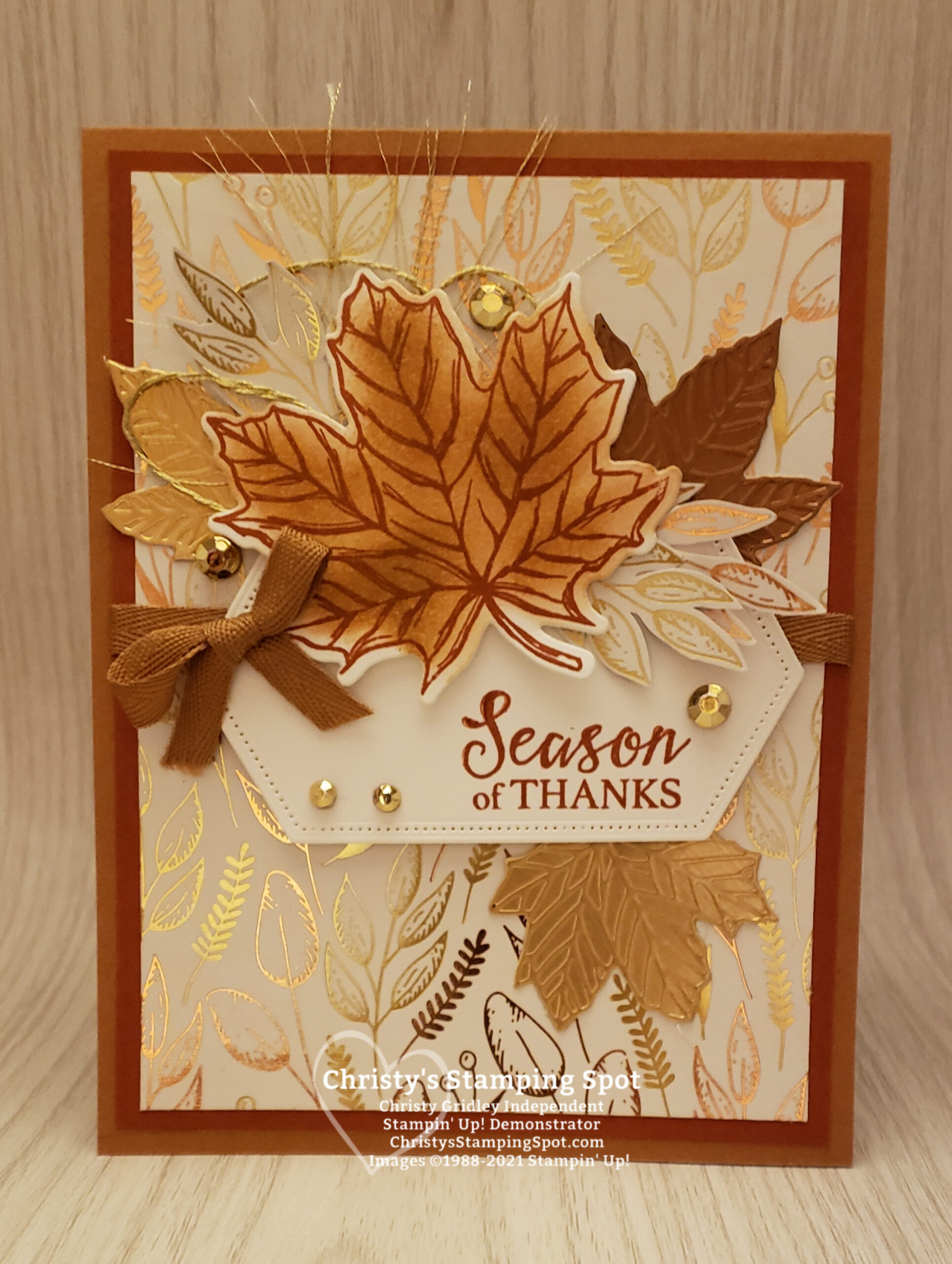 Stampin' Up! Autumn Season of Thanks Card - Christy's Stamping Spot