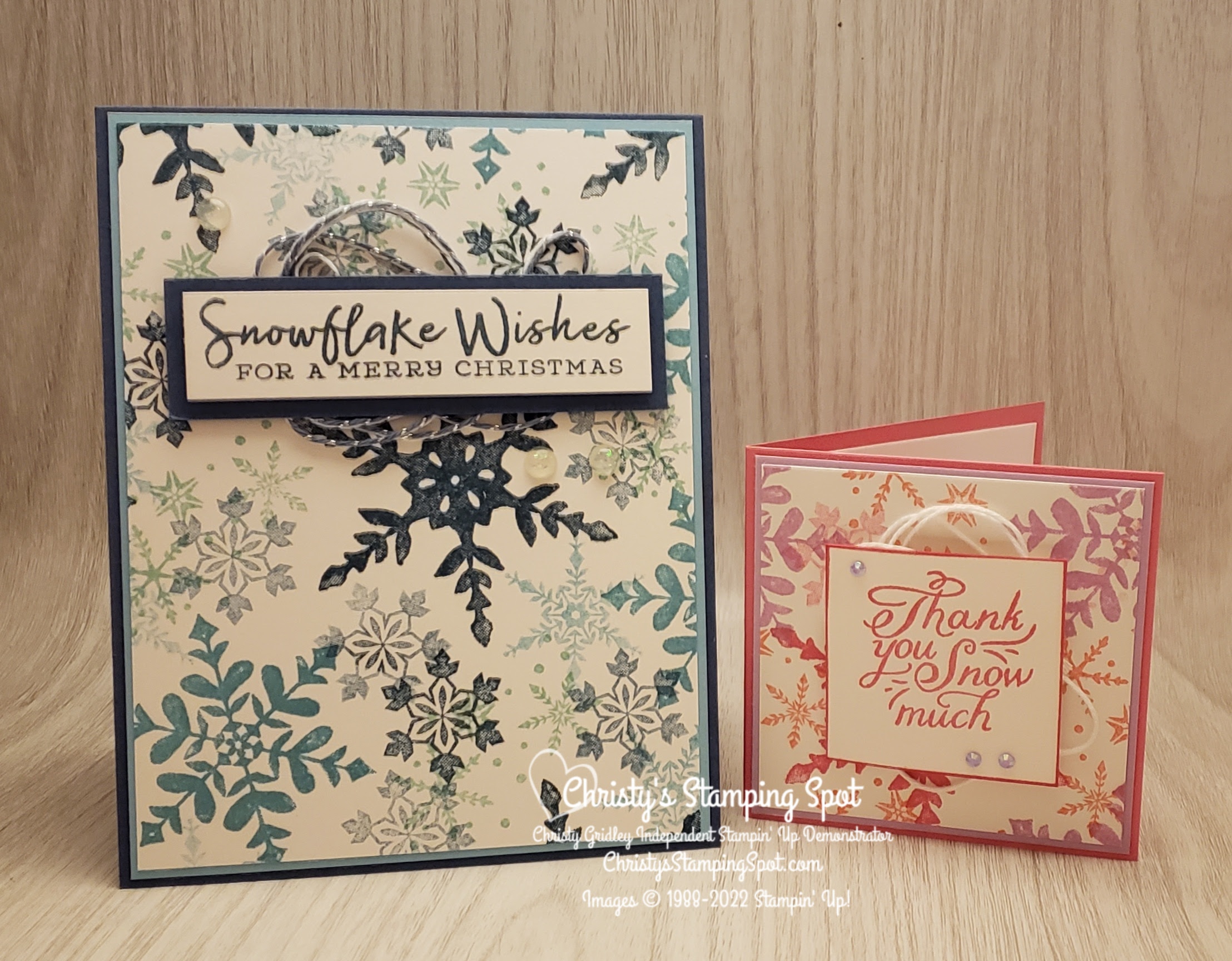Thursday's Double Feature: Snowflakes Wishes Cards - Christy's Stamping ...
