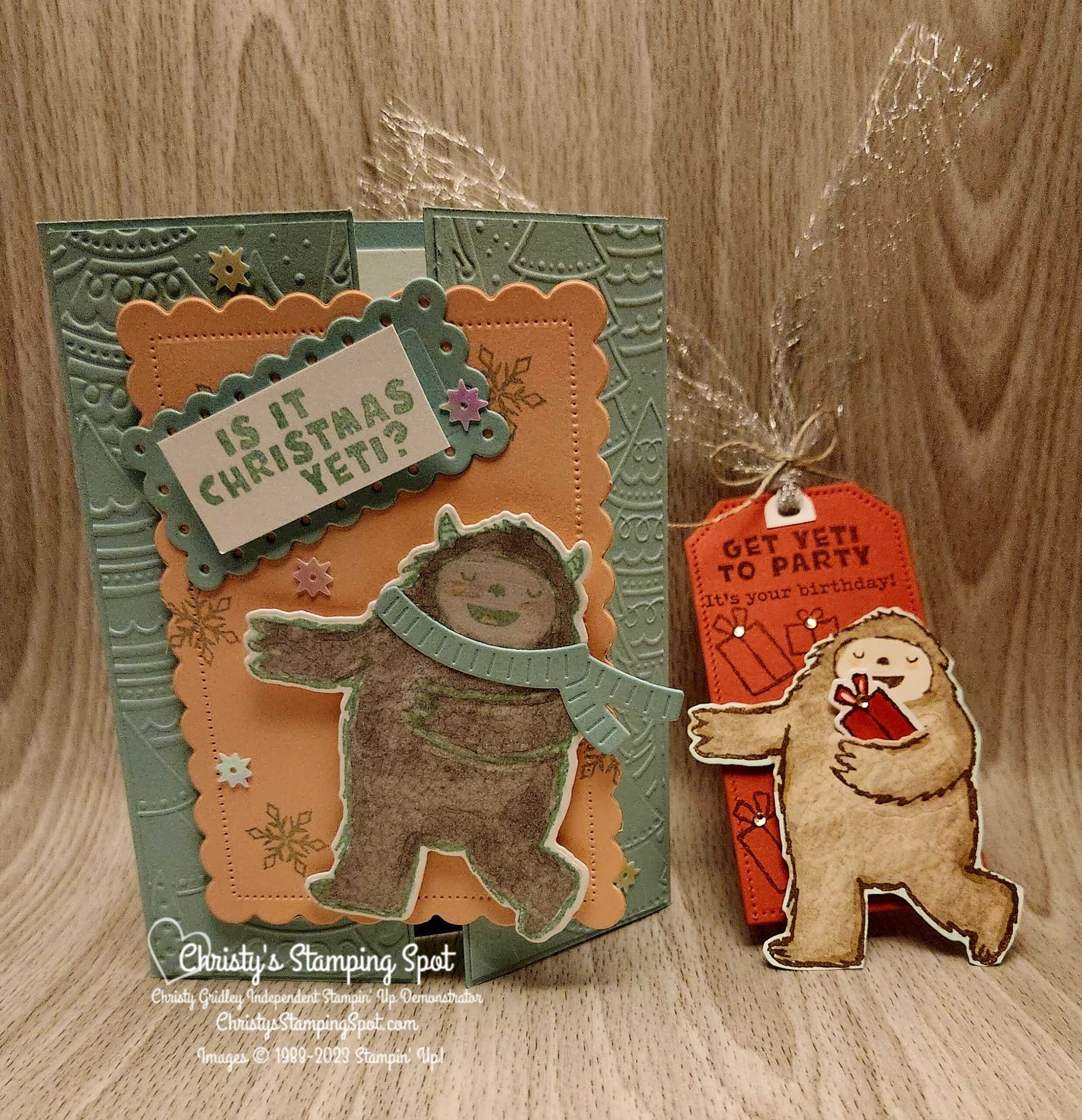 Friday's Double Feature: Yeti To Party Card & Tag - Christy's Stamping Spot