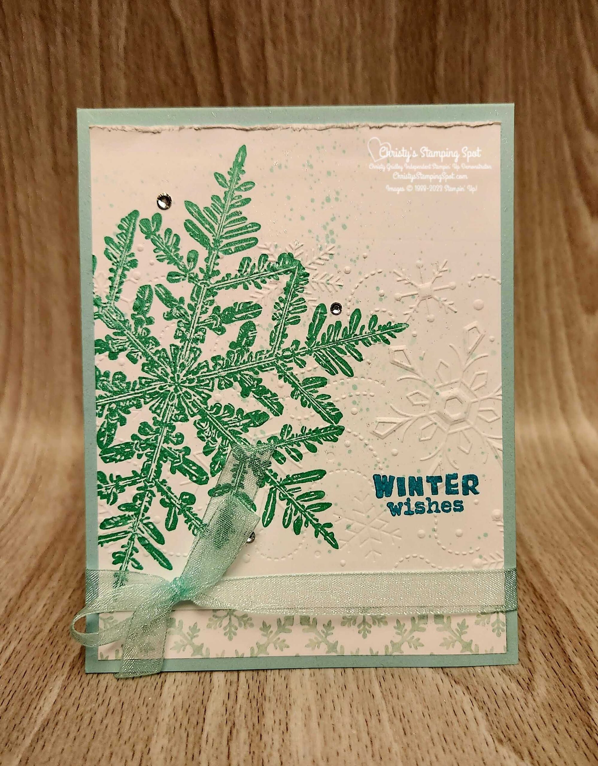 Winter Wishes Snow Crystal Card - Christy's Stamping Spot