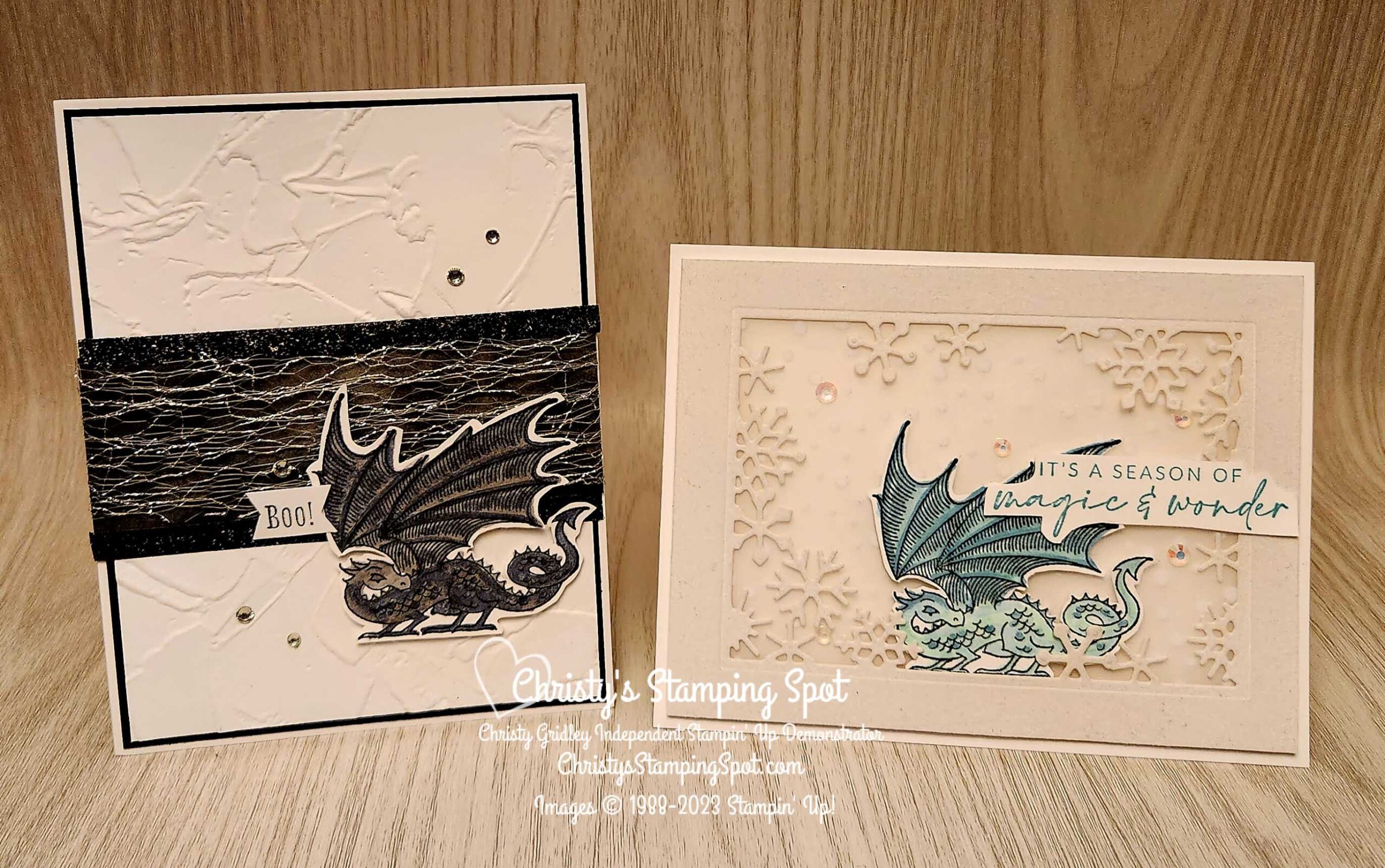 Friday's Double Feature: Pure Magic Dragon Cards - Christy's Stamping Spot