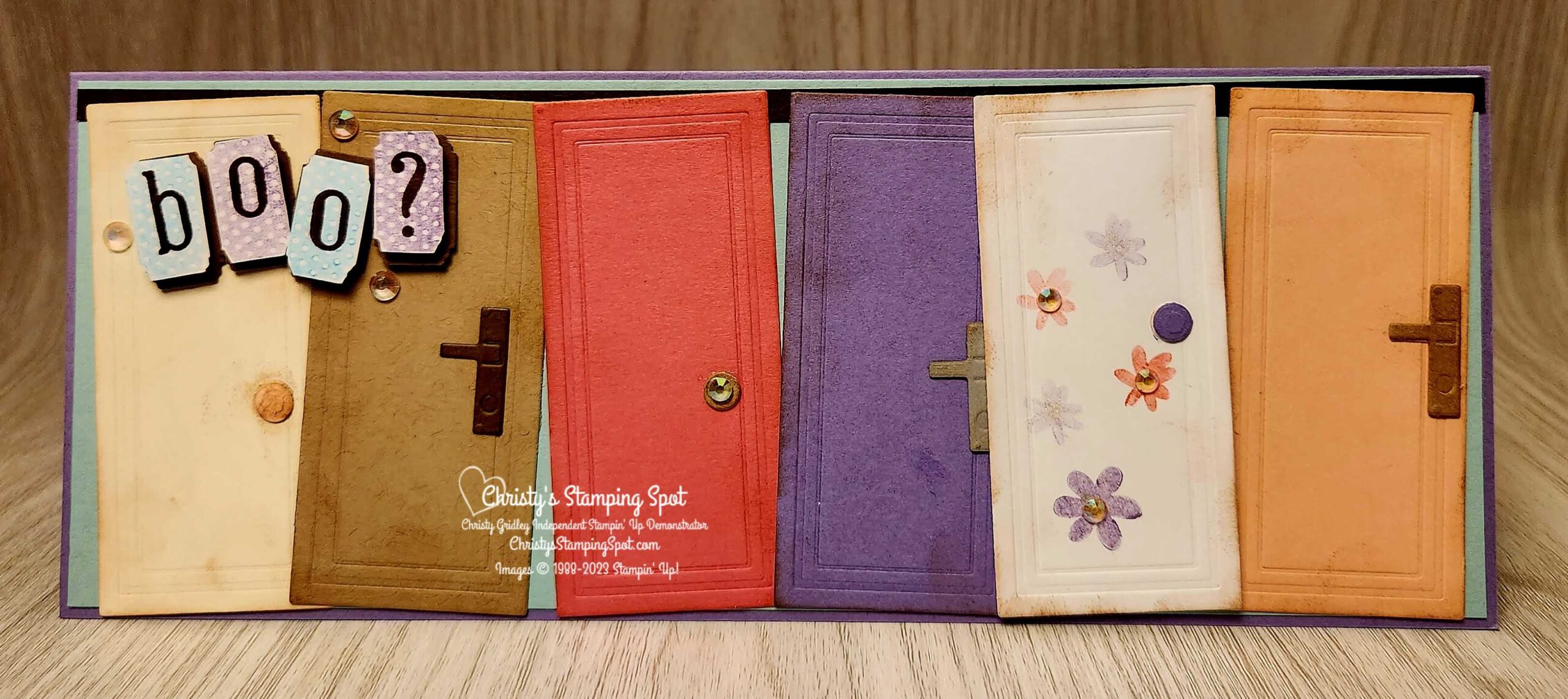 Halloween Mondays: Monster Doors Slimline Card - Christy's Stamping Spot