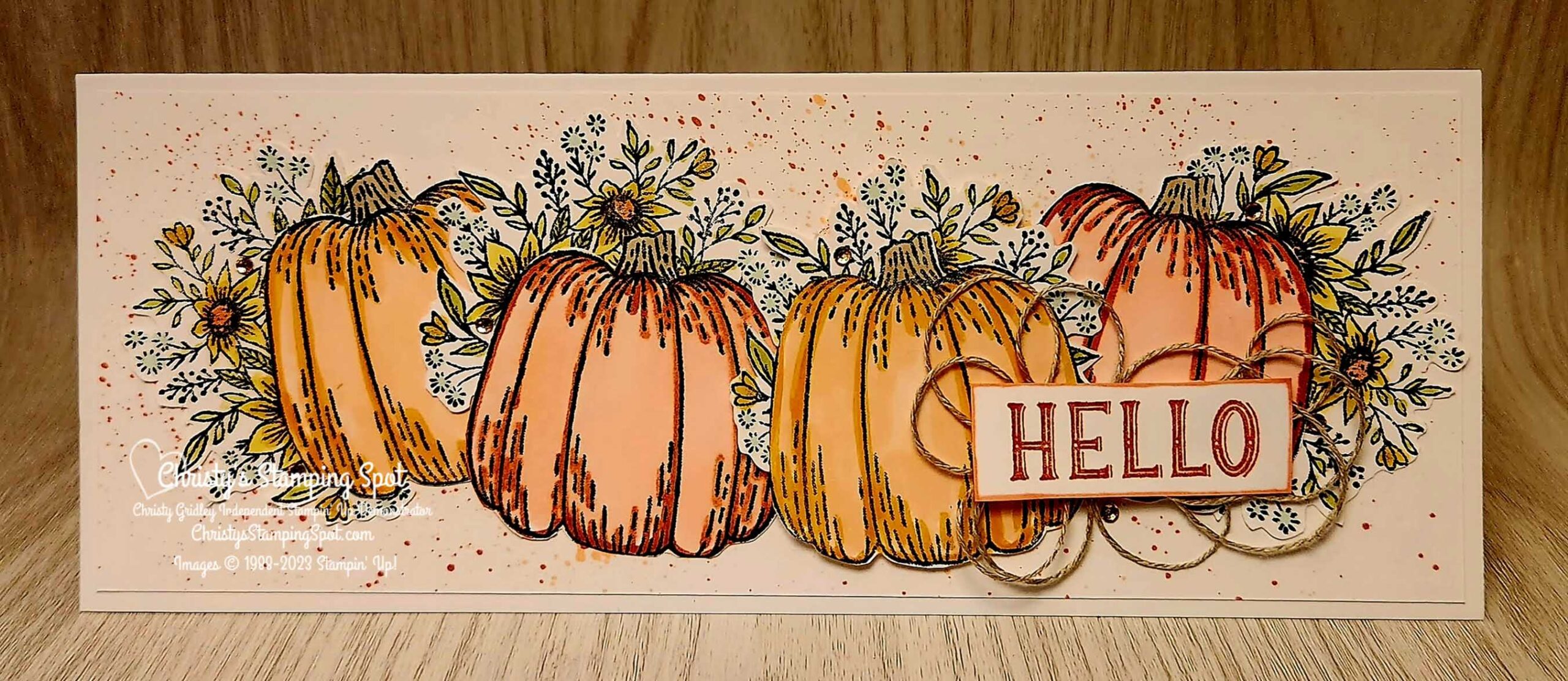 Hello Harvest Slimline Card - Christy's Stamping Spot