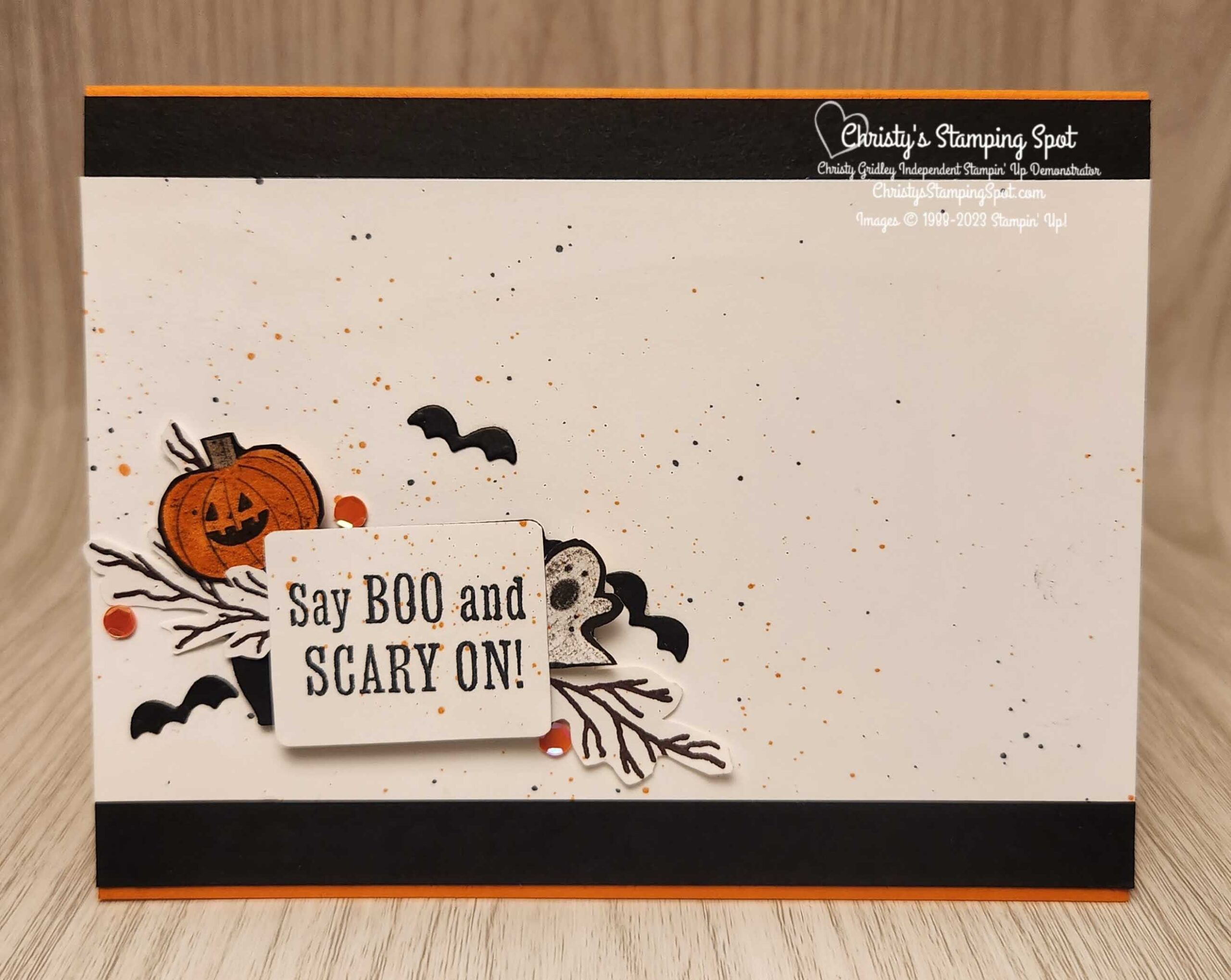 Say Boo and Scary On Card - Christy's Stamping Spot