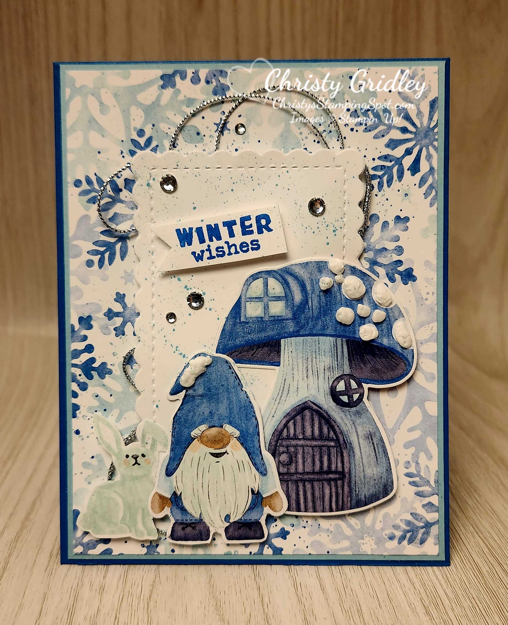 Storybook Gnomes Winter Wishes Card - Christy's Stamping Spot