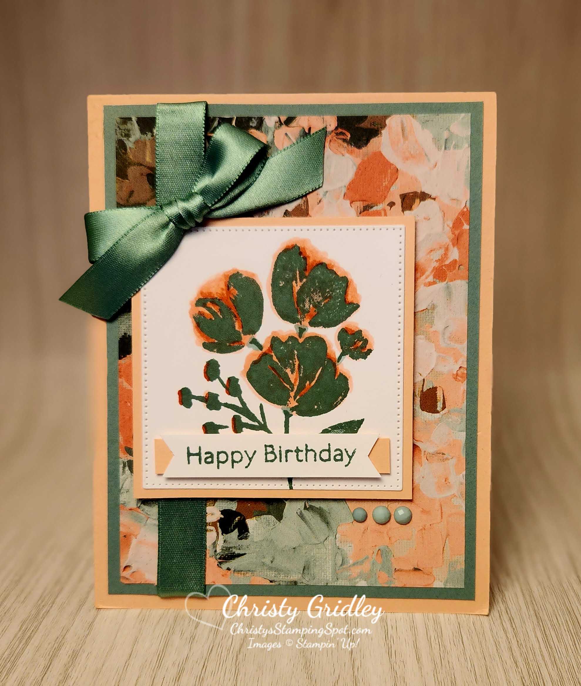 Fancy Flora DSP Happy Birthday Card - Christy's Stamping Spot