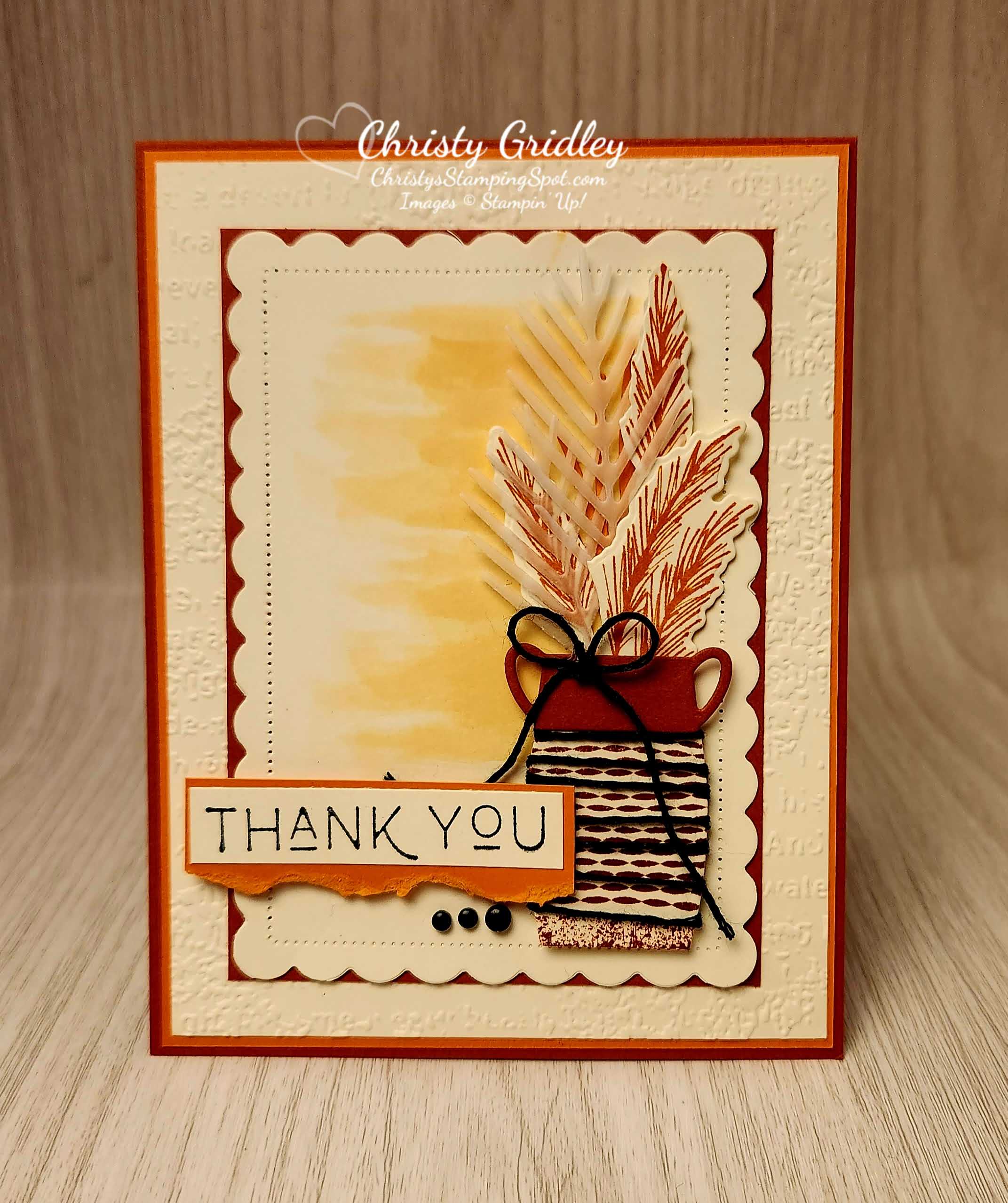 Earthen Textures Bundle Thank You Card - Christy's Stamping Spot