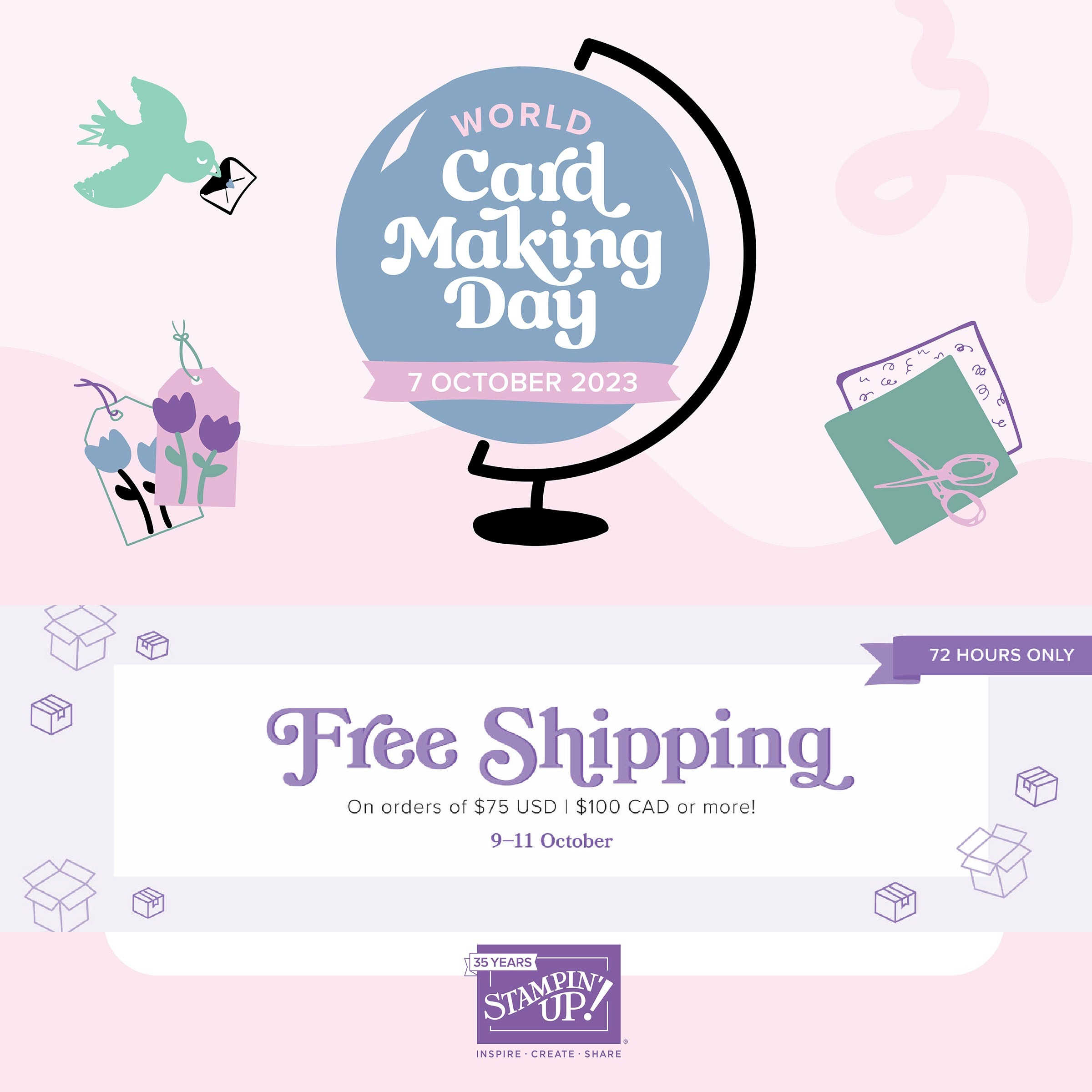 World Card Making Day (Oct. 7th) & Free Shipping (9th-11th) - Christy's ...