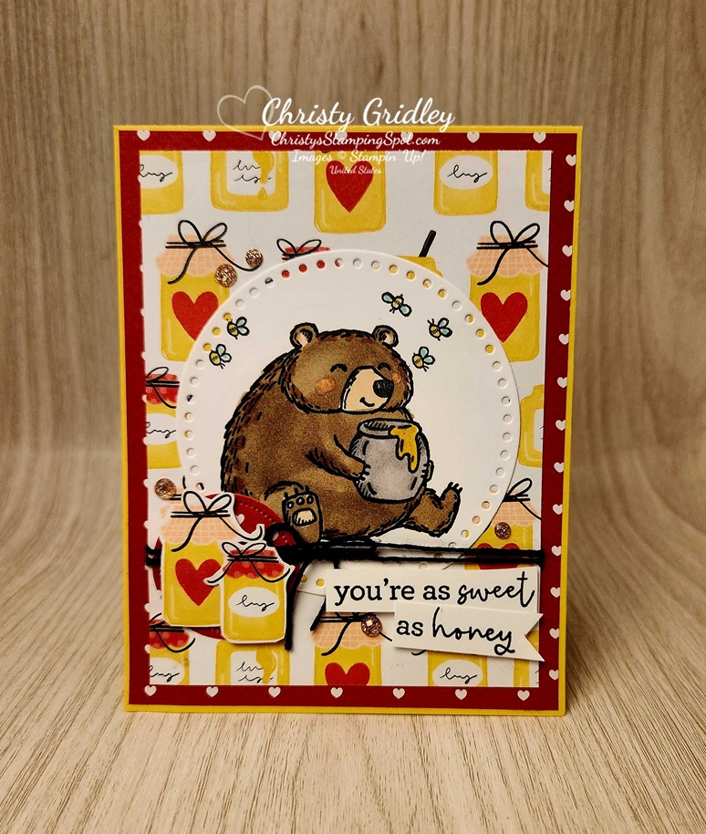 Fluffiest Friends Bee Mine DSP Card - Christy's Stamping Spot
