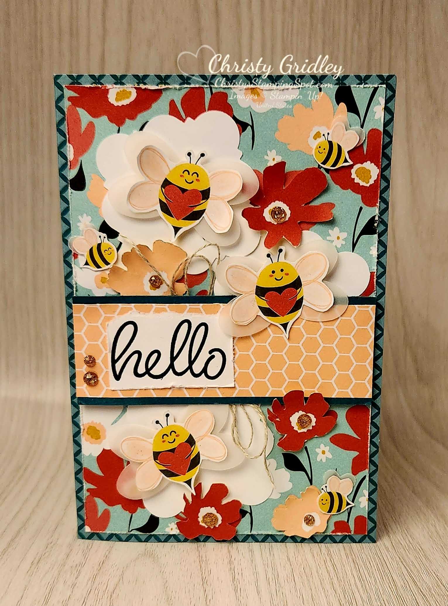 Sunny Days & Bee Mine DSP Card - Christy's Stamping Spot