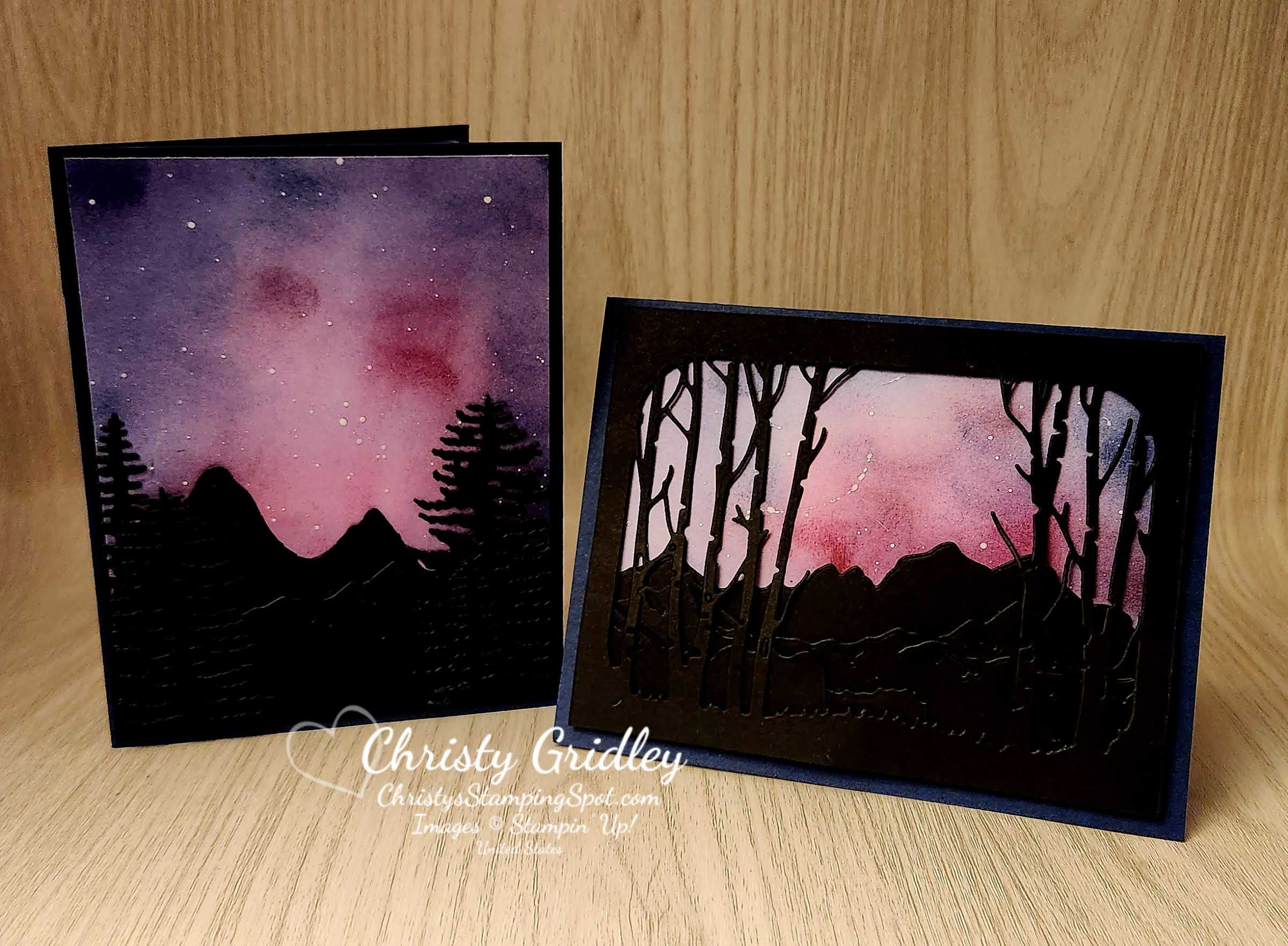 Aurora Borealis Inspired Cards - Christy's Stamping Spot