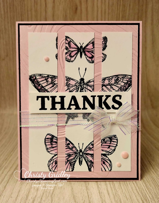 Sketched Butterflies Thanks Card - Christy's Stamping Spot