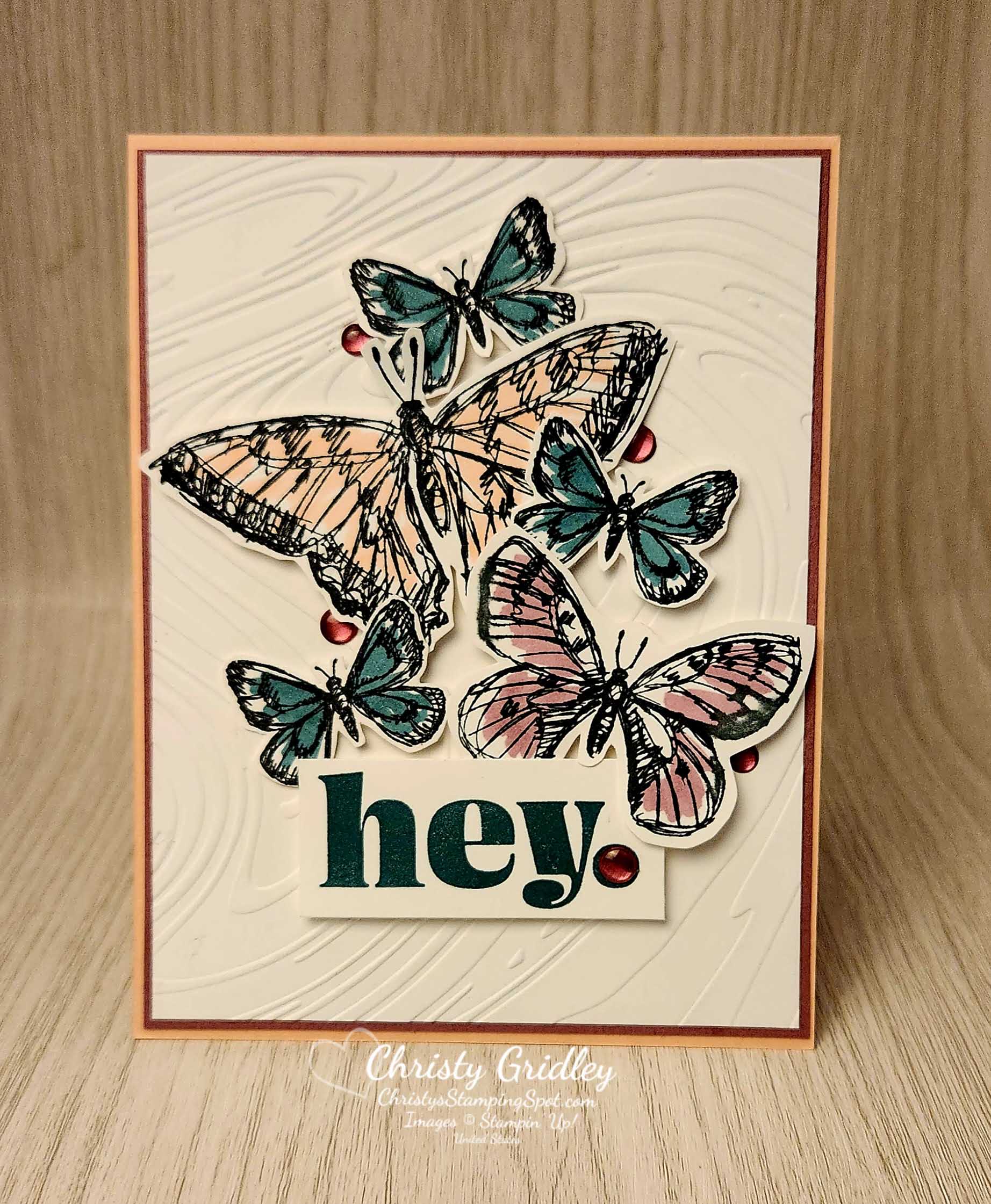 So Swirly Sketched Butterflies Card - Christy's Stamping Spot